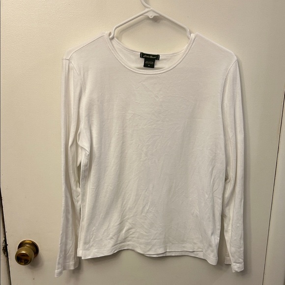 Eddie Bauer | Tops | Eddie Bauer Womens Long Sleeve Shirt White Medium ...